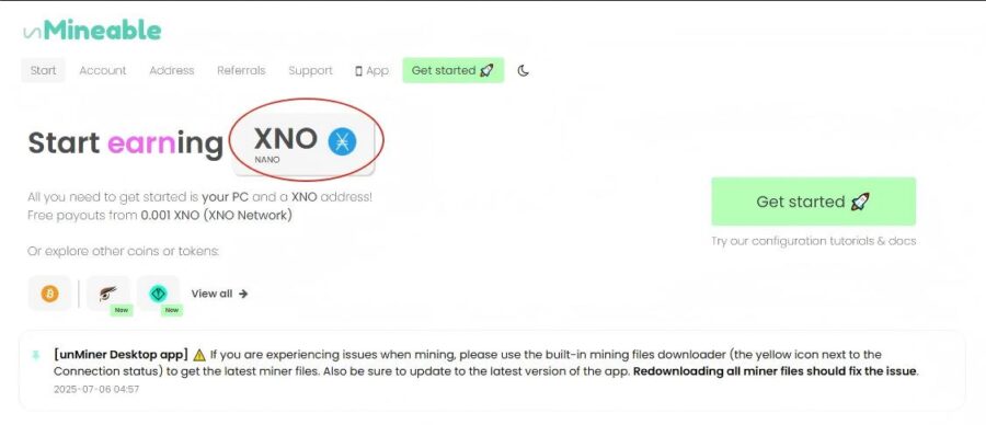 How to mine XNO with NMAxe or NMAxe-gamma - NMTech